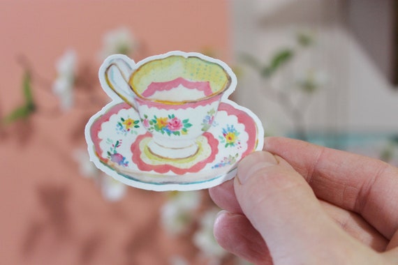 Vinyl By Alyssa Penner Pink Teacup Sticker Decals & Skins Electronics ...