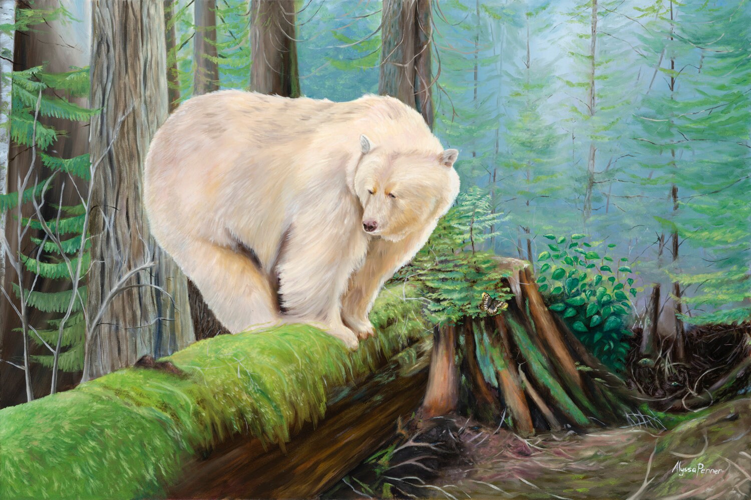 Spirit Bear Print, Wildlife Art, White Bear, Kermode Bear, Wall Art, BC ...