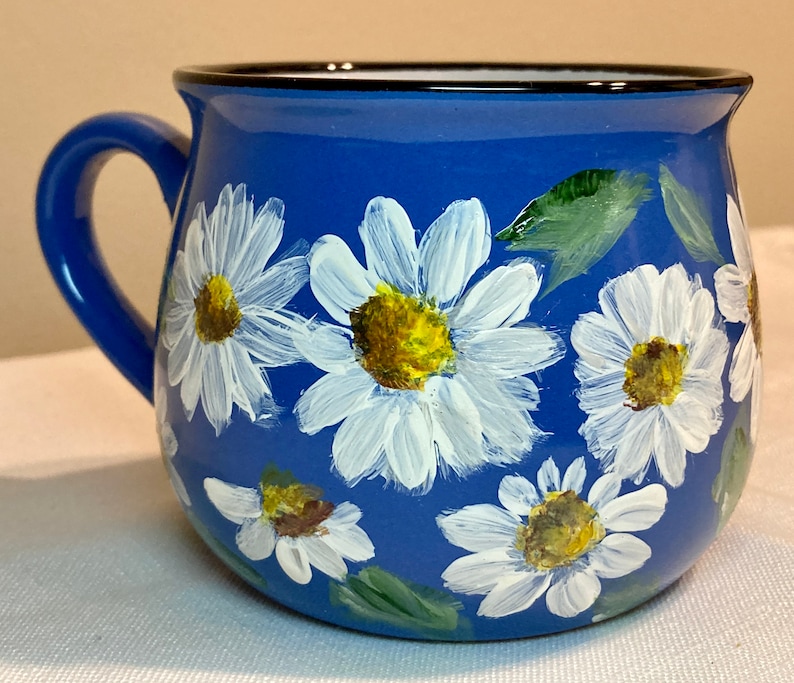 Hand Painted Mug, Ceramic Coffee Mug , Wild Flowers Cup, Coffee Mug ...