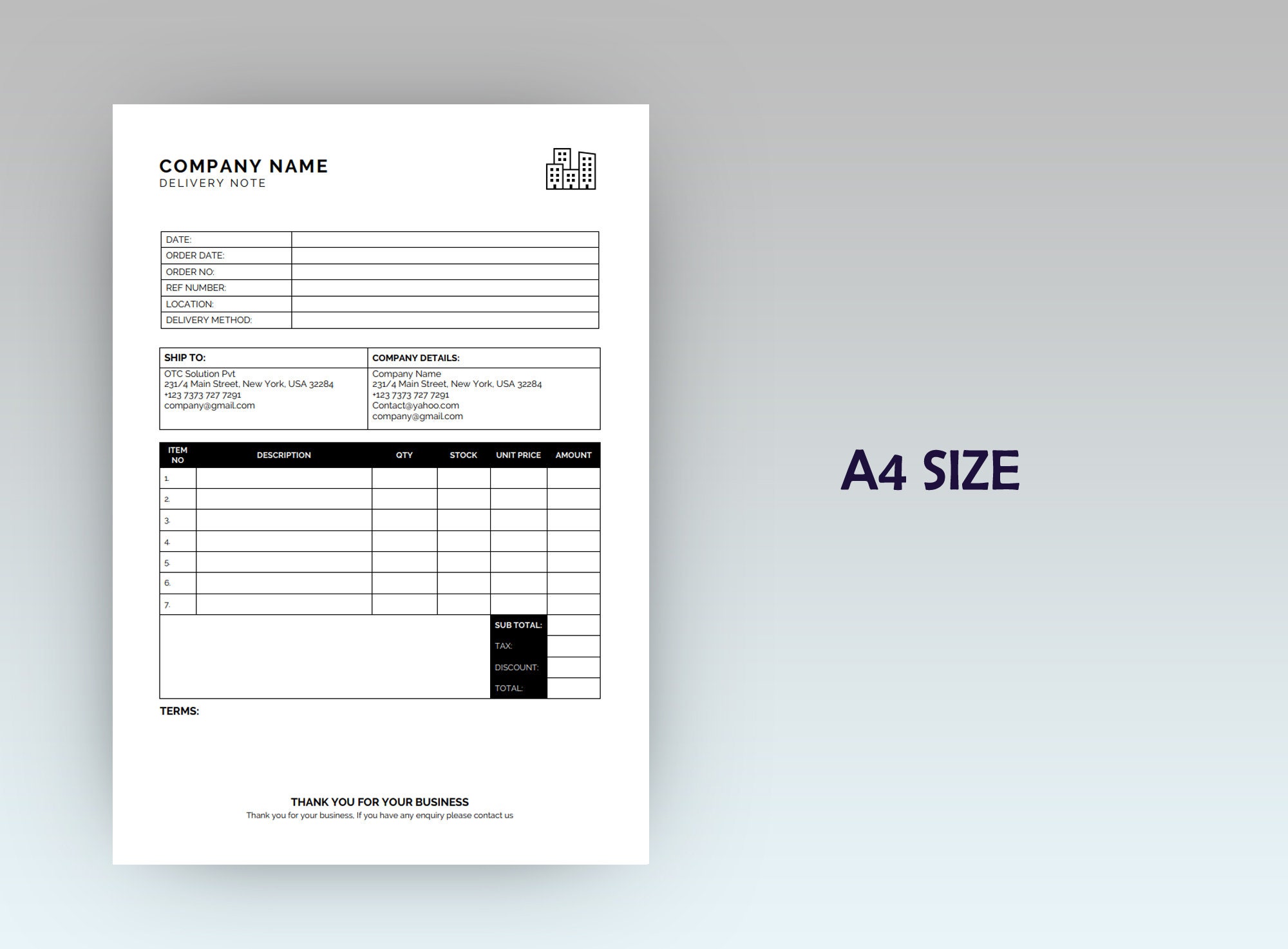 Delivery Note, Modern Delivery Note Example, Digital Delivery Note ...