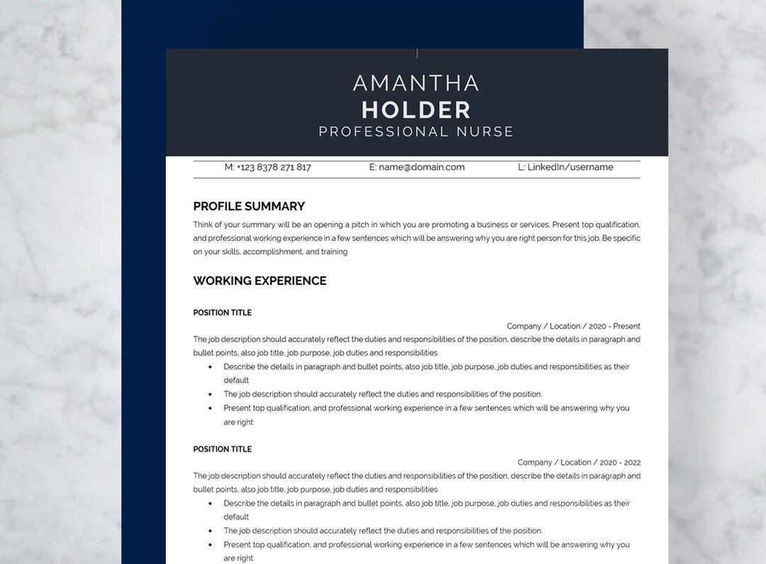 ATS Resume Template for Teacher CV Template ATS Friendly - Etsy