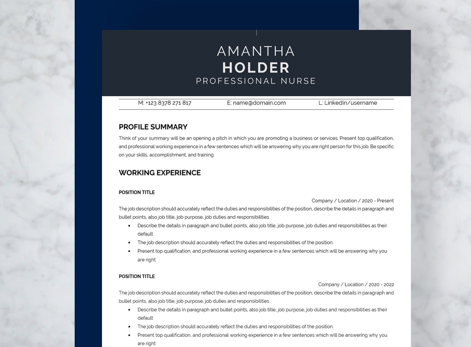 ATS Resume Template for Teacher CV Template ATS Friendly - Etsy