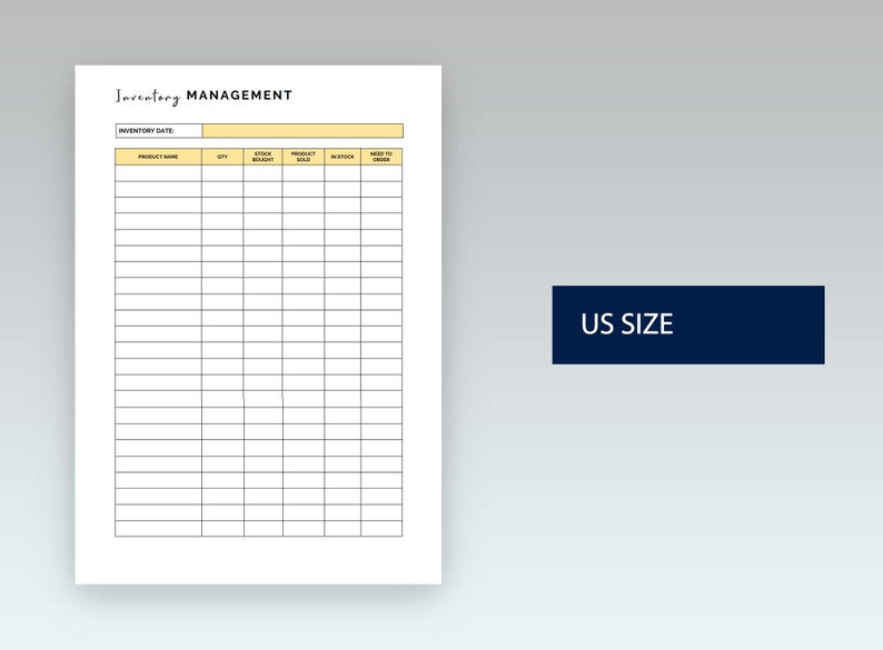 Business Inventory Template. Printable Inventory Management Form ...