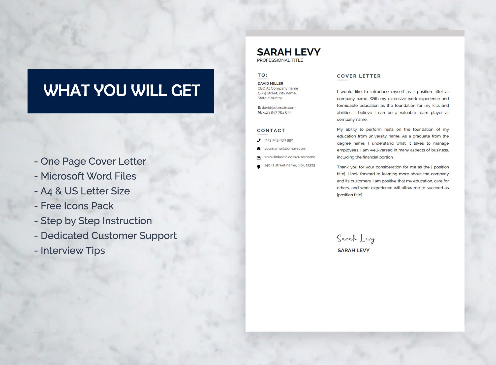 Cover Letter Template Microsoft Word, Professional Resume Cover Page ...
