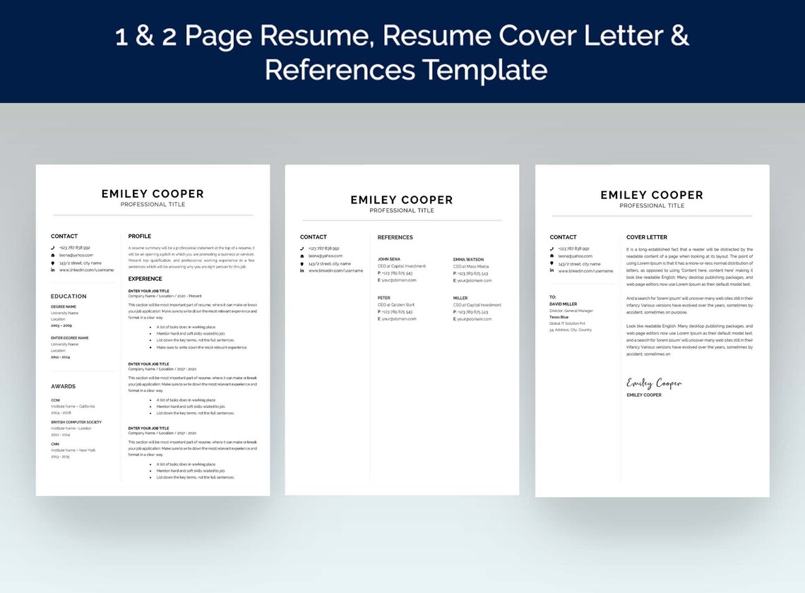 Medical Doctor Resume Template Word, Professional Clean Resume Template ...