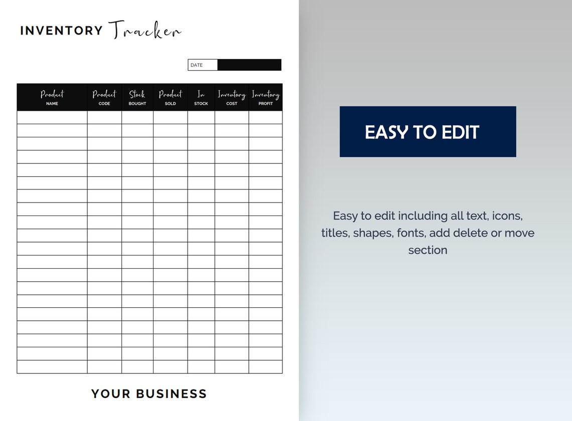 Inventory Tracker Inventory Management Inventory Template - Etsy