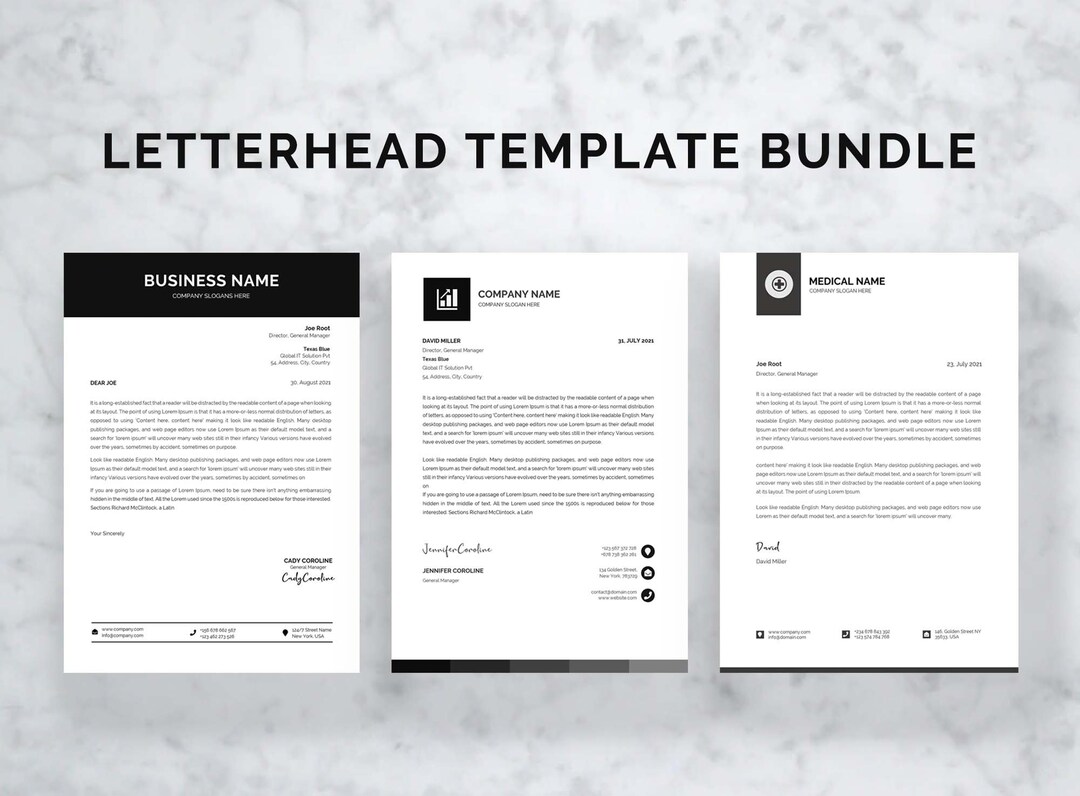 Professional Letterhead, Letterhead Bundle, Letterhead Business ...