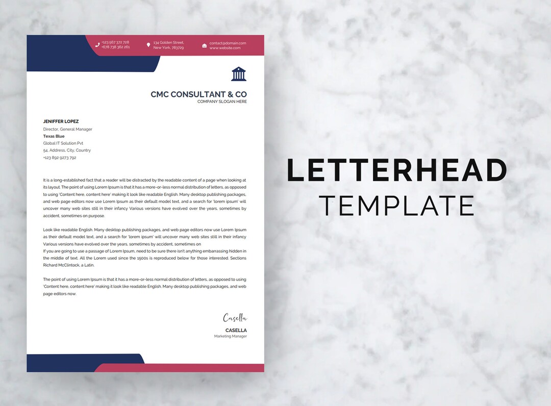 Letterhead Template, Letter Head Template, Modern Business Letterhead ...