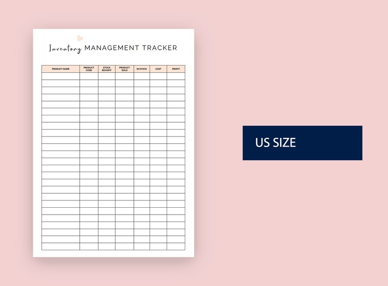 Printable Inventory Management Tracker, Inventory Tracker, PDF ...