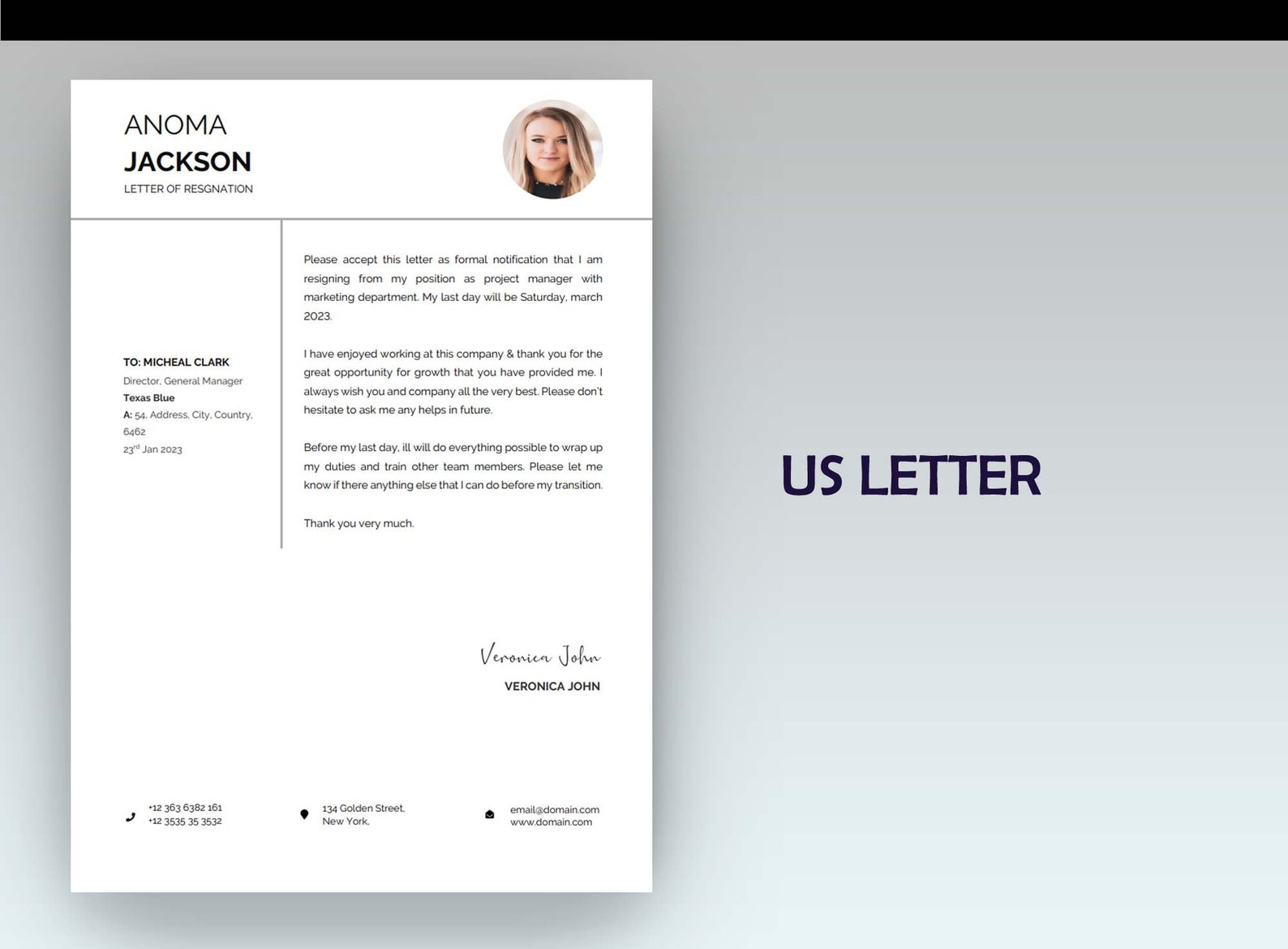 Resignation Letter Professional Resignation Resignation - Etsy