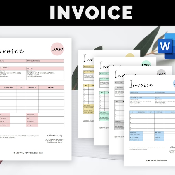 Invoice Small Business Template - Etsy