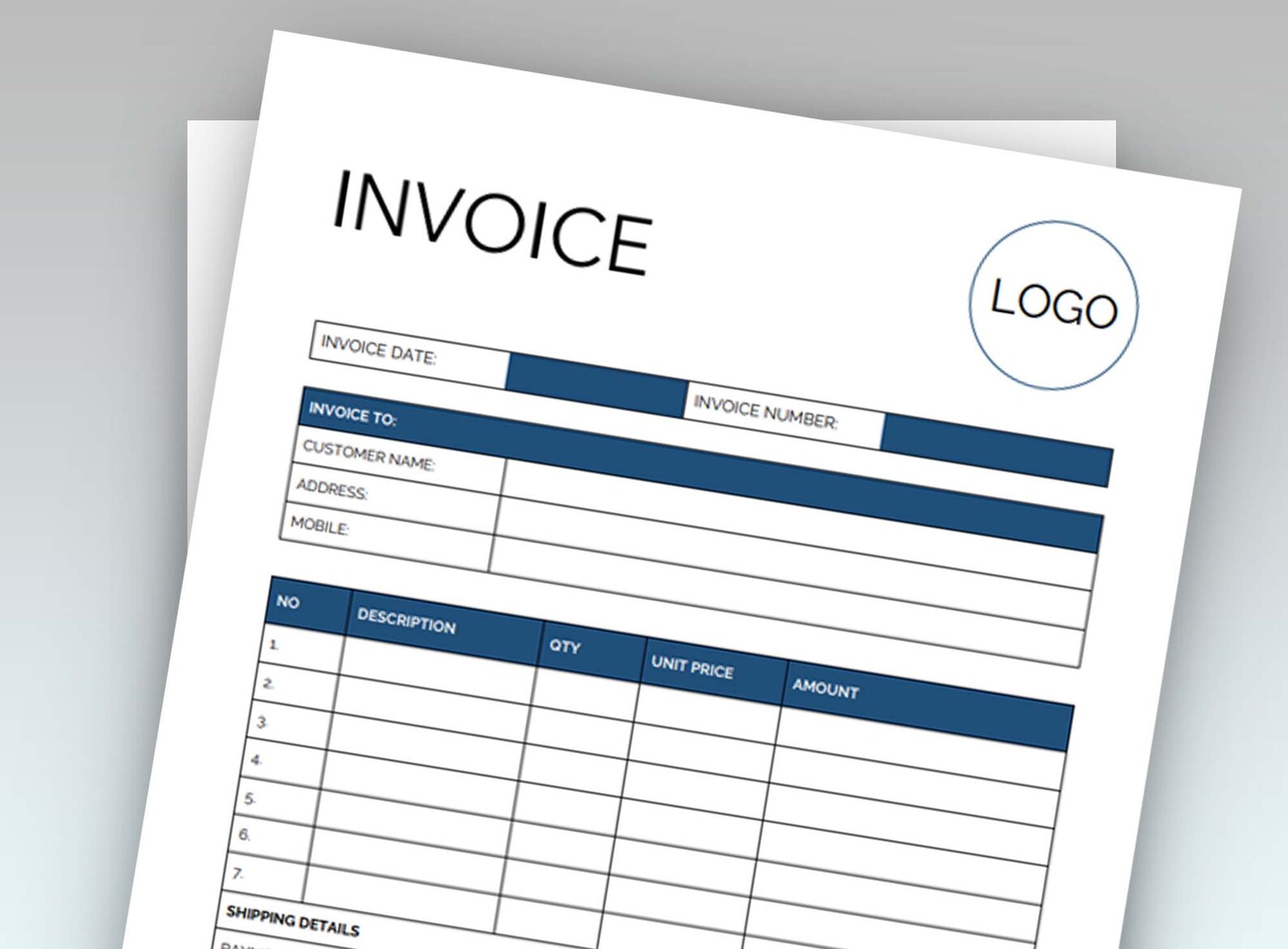 Editable Invoice Template Word Business Invoice Template - Etsy