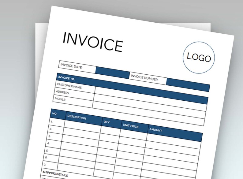 Editable Invoice Template Word Business Invoice Template - Etsy