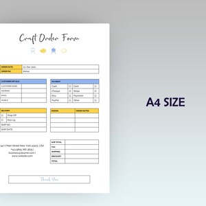Editable Craft Order Form, Small Business Order Form Template, Editable ...