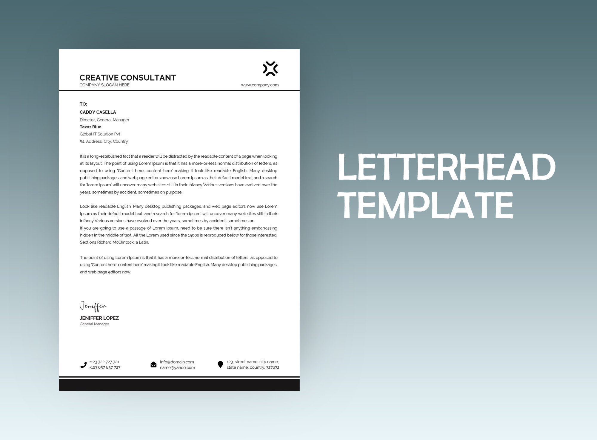 Letter Head Template Fully Editable Letterhead Design | Etsy Canada
