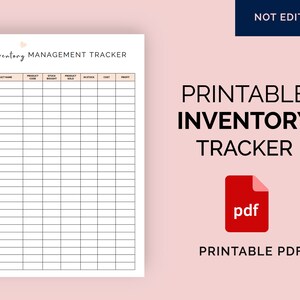 Printable Inventory Management Tracker, Inventory Tracker, PDF ...