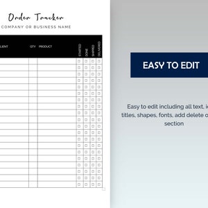Printable Order Tracker Template Editable Order Tracker Form - Etsy