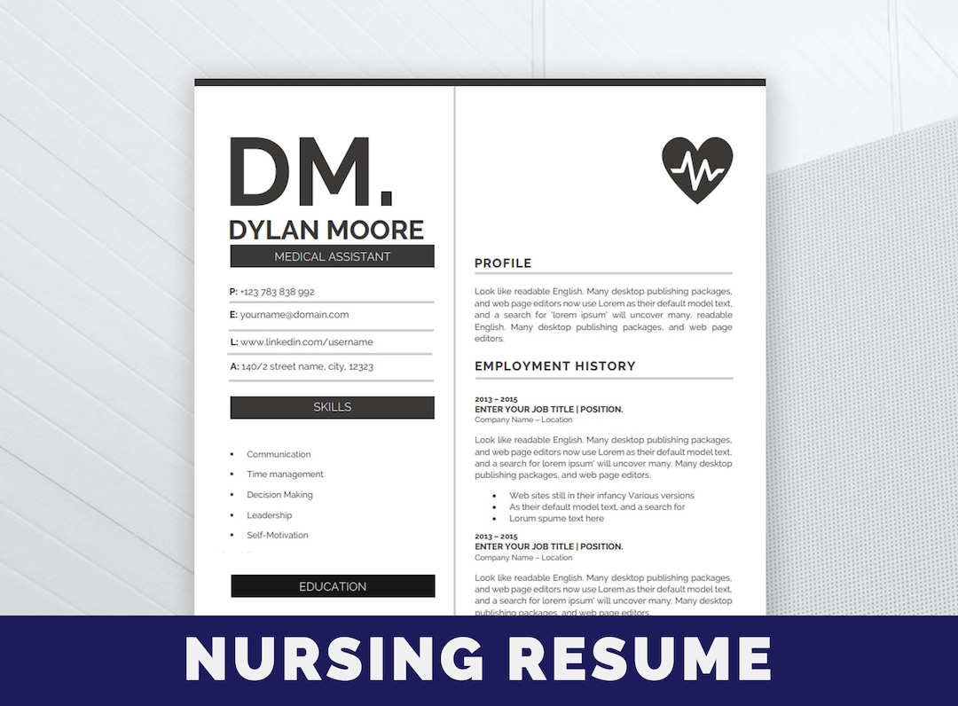 Student Nurse Resume Template, Nurse Resume Template, New Grad Nurse ...