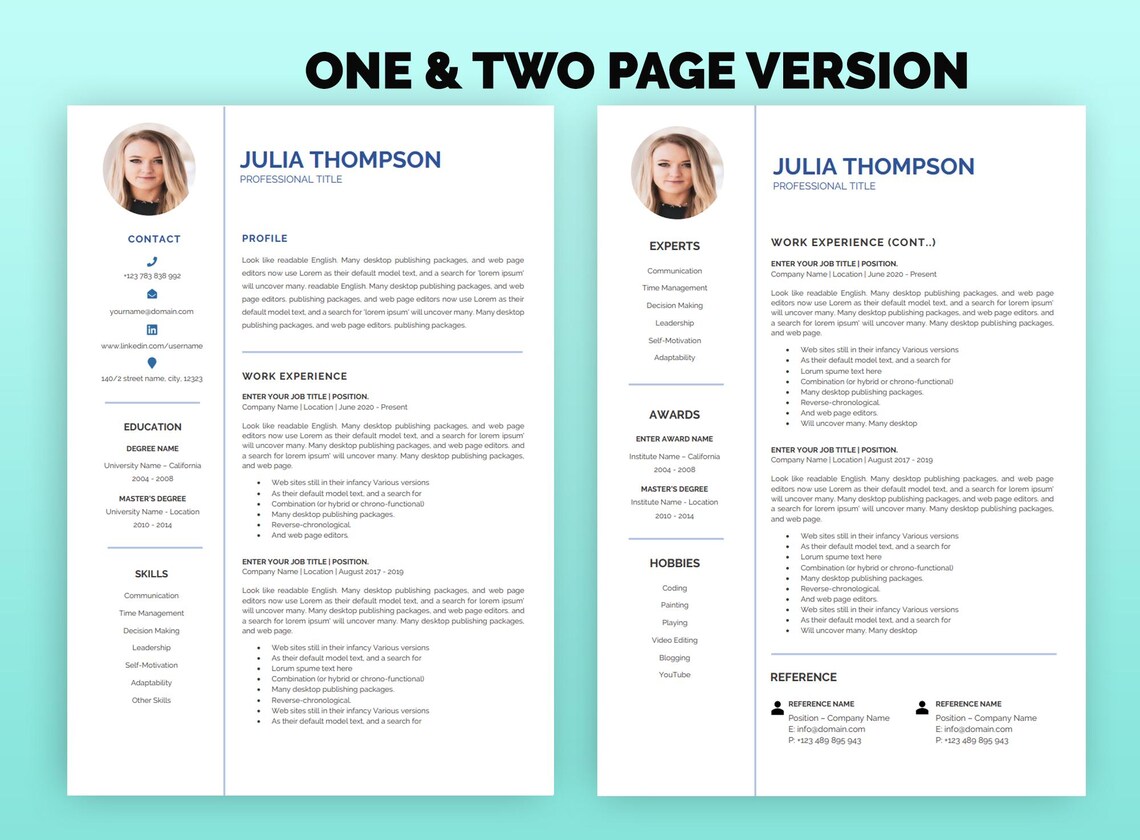 Creative Modern Executive Resume Template CV Template Modern Resume ...
