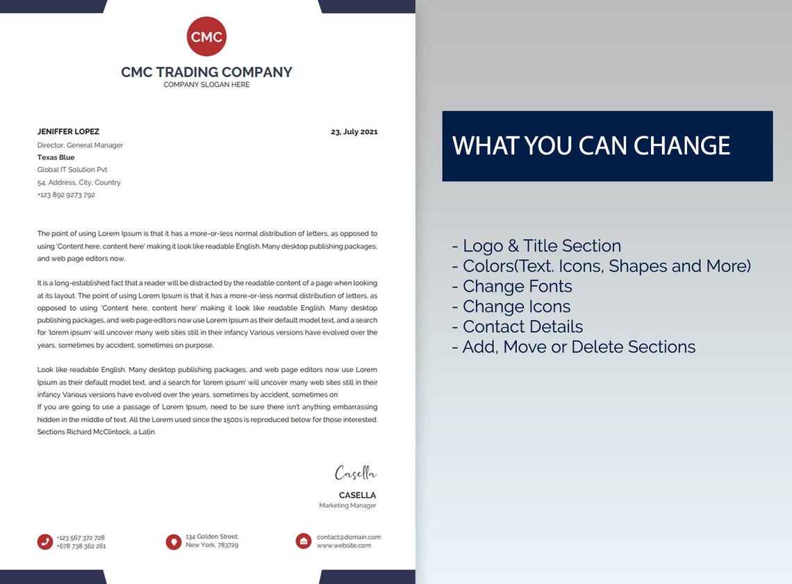 Letterhead Template, Business Letterhead Design, Custom Letterhead ...