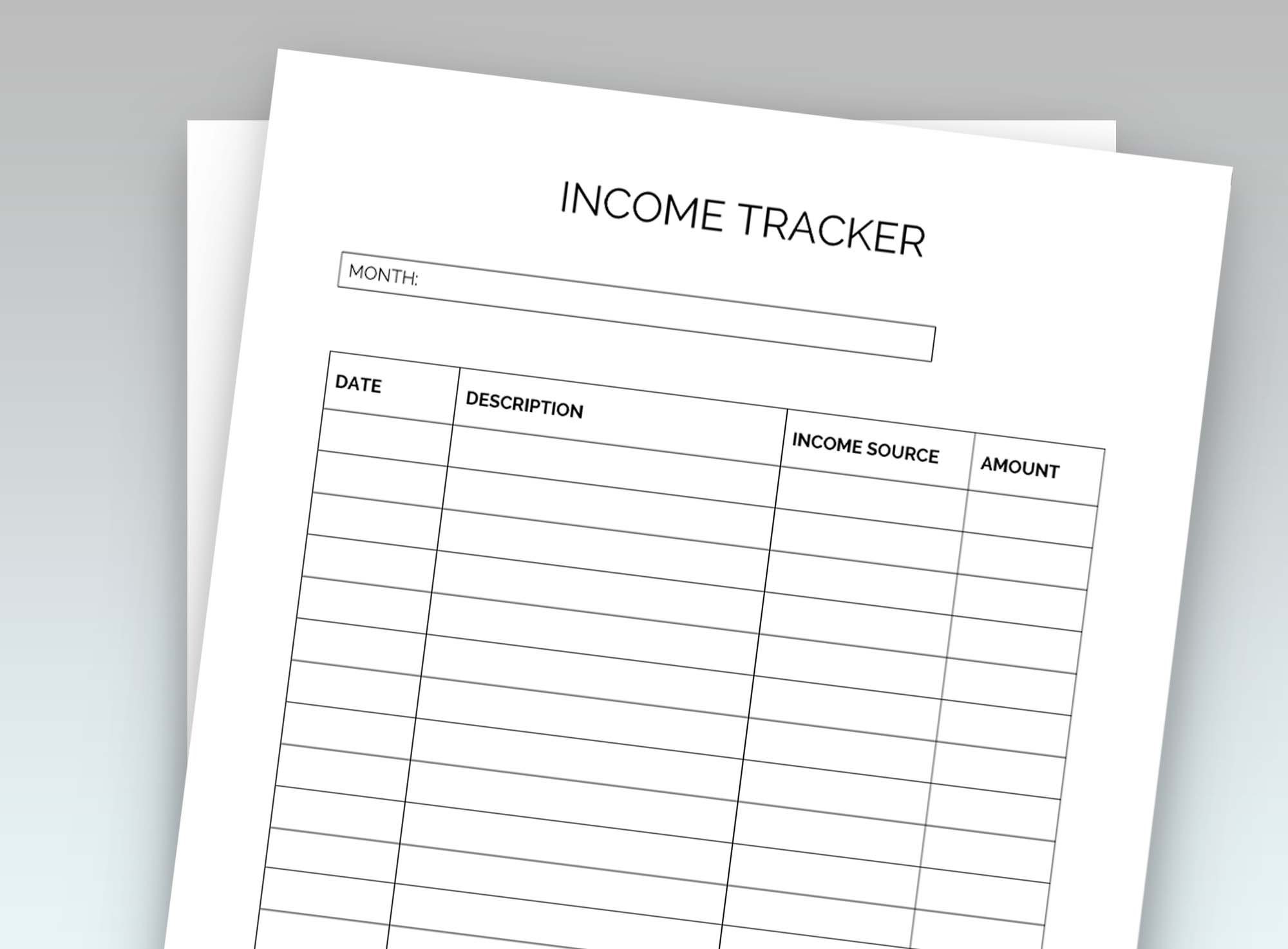 Printable Income Tracker Editable Income Tracker Word Google Docs PDF ...