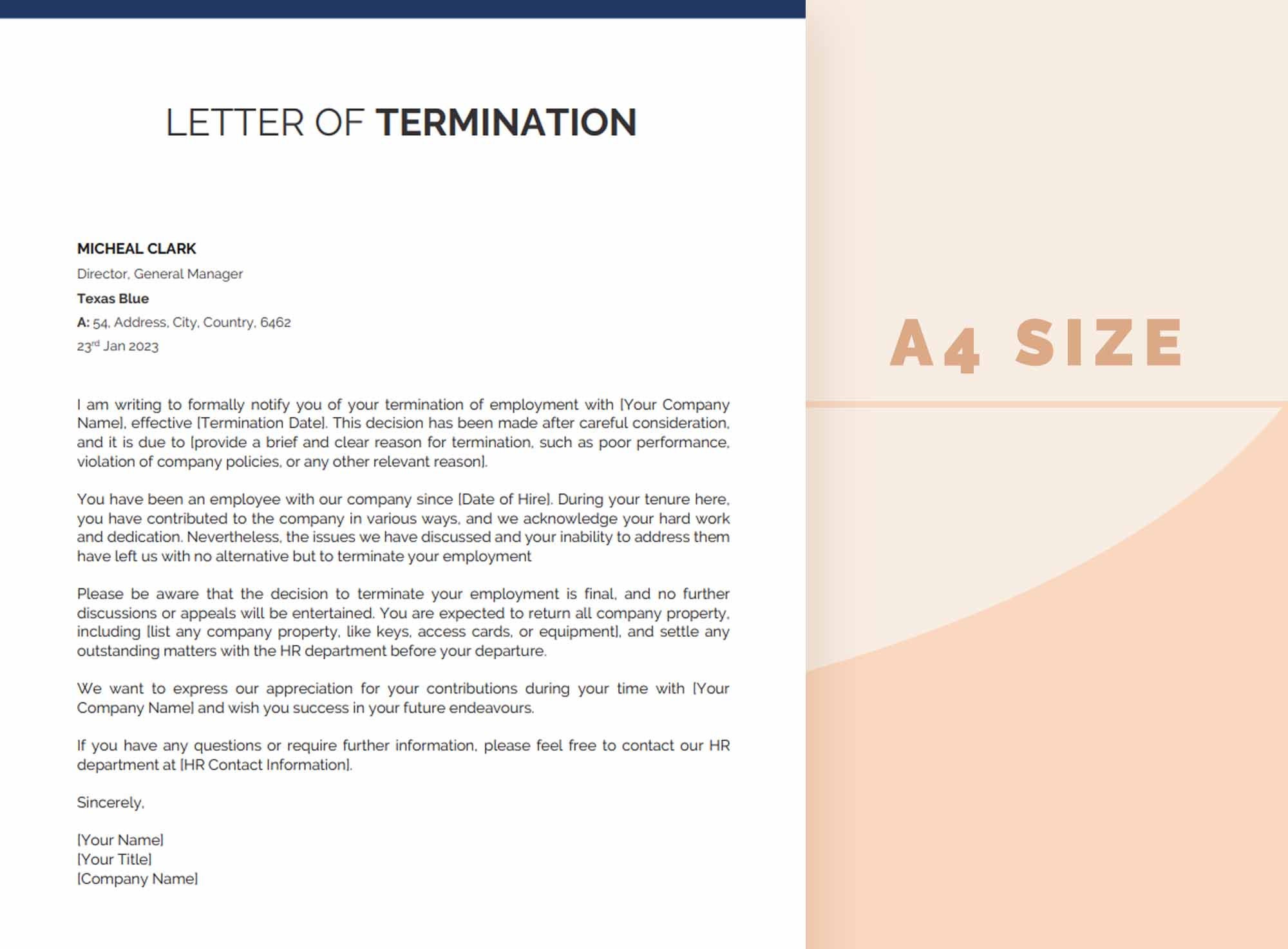 Professional Termination Letter Termination Letter Template - Etsy UK
