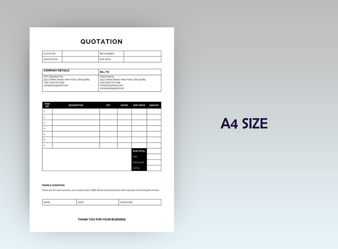 Quotation, Quotation Template, Price Quotation, Small Business, Price ...