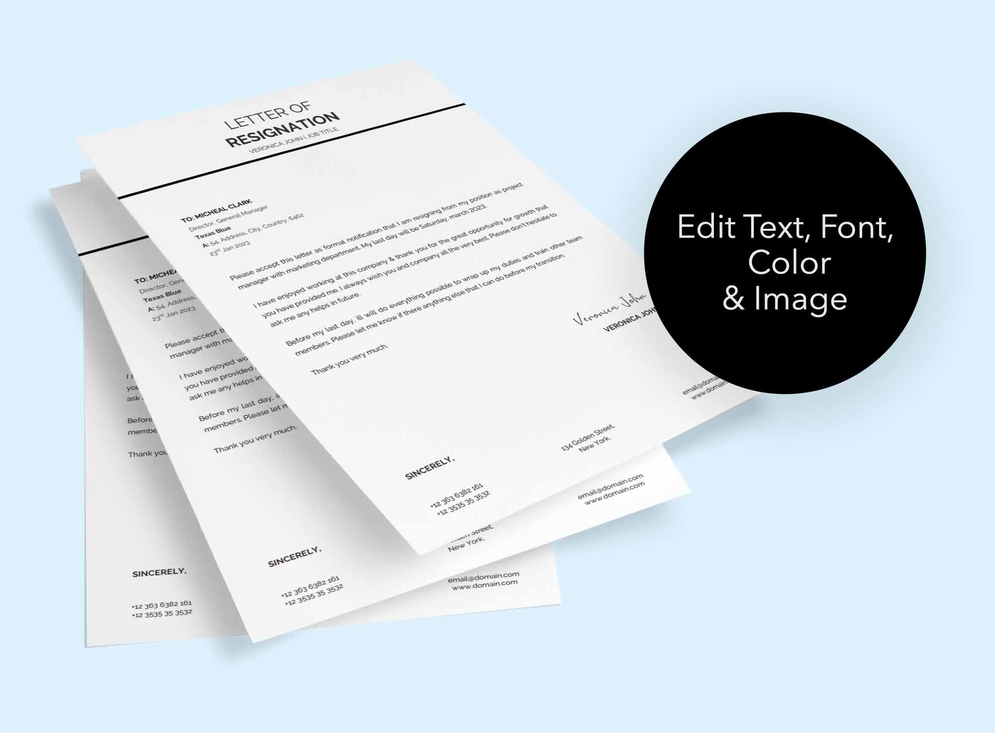 Resignation Letter, Letter of Resignation, Professional Resignation ...