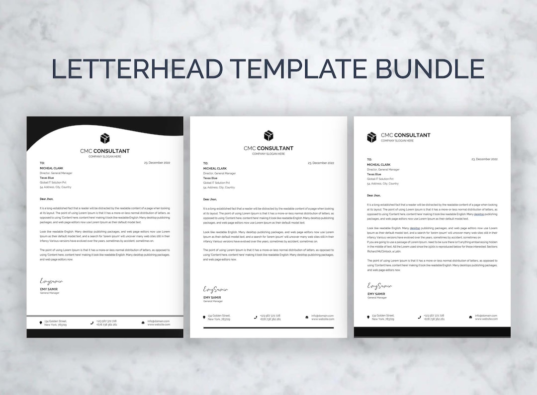 Letterhead Template, Business Letterhead, Letterhead Bundle, Company ...