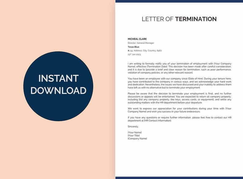 Termination Letter, Termination Letter Template, Termination With Sample Letter, Termination ...