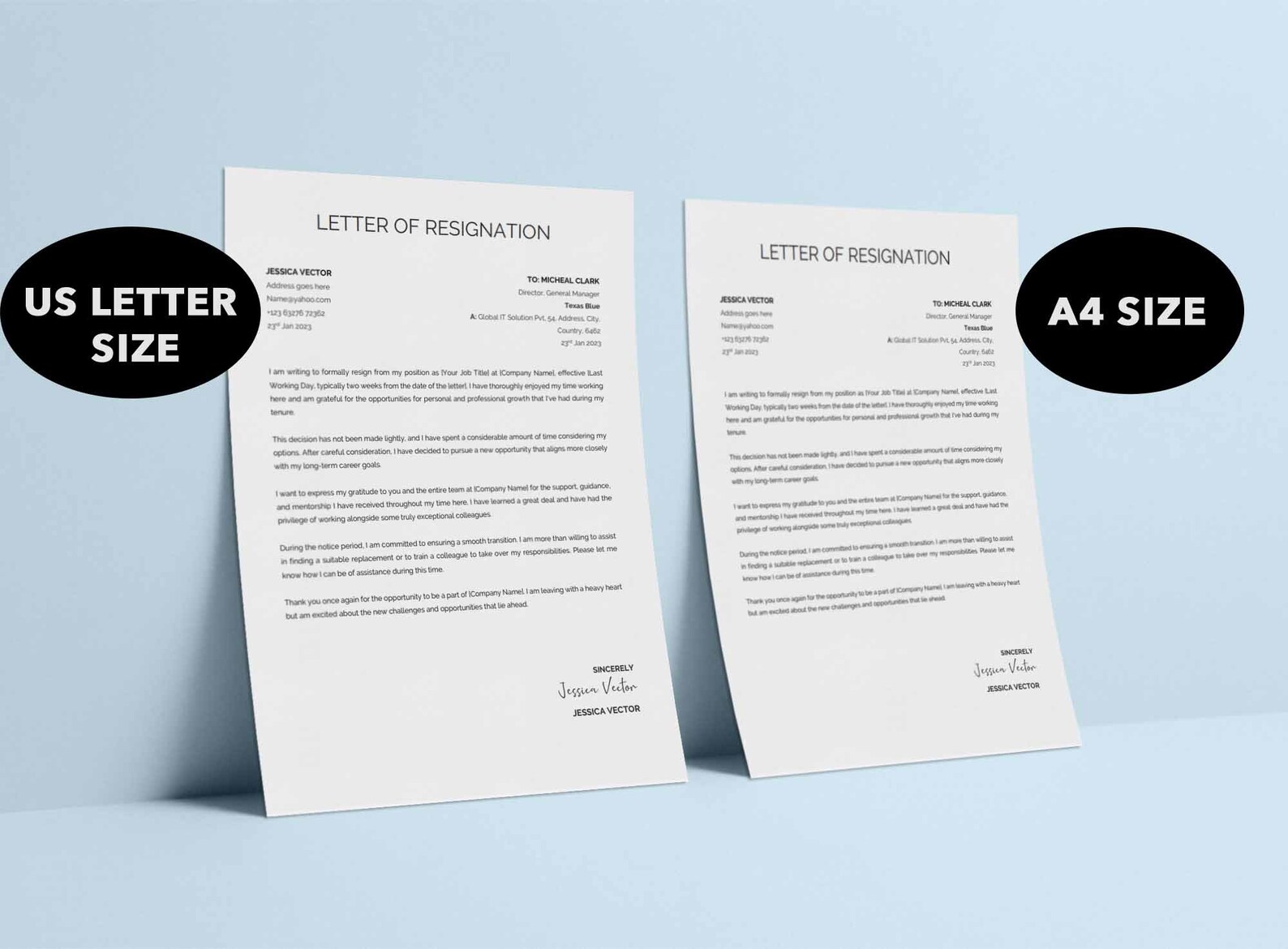 Resignation Letter Template, Notice Letter, Letter of Resignation ...