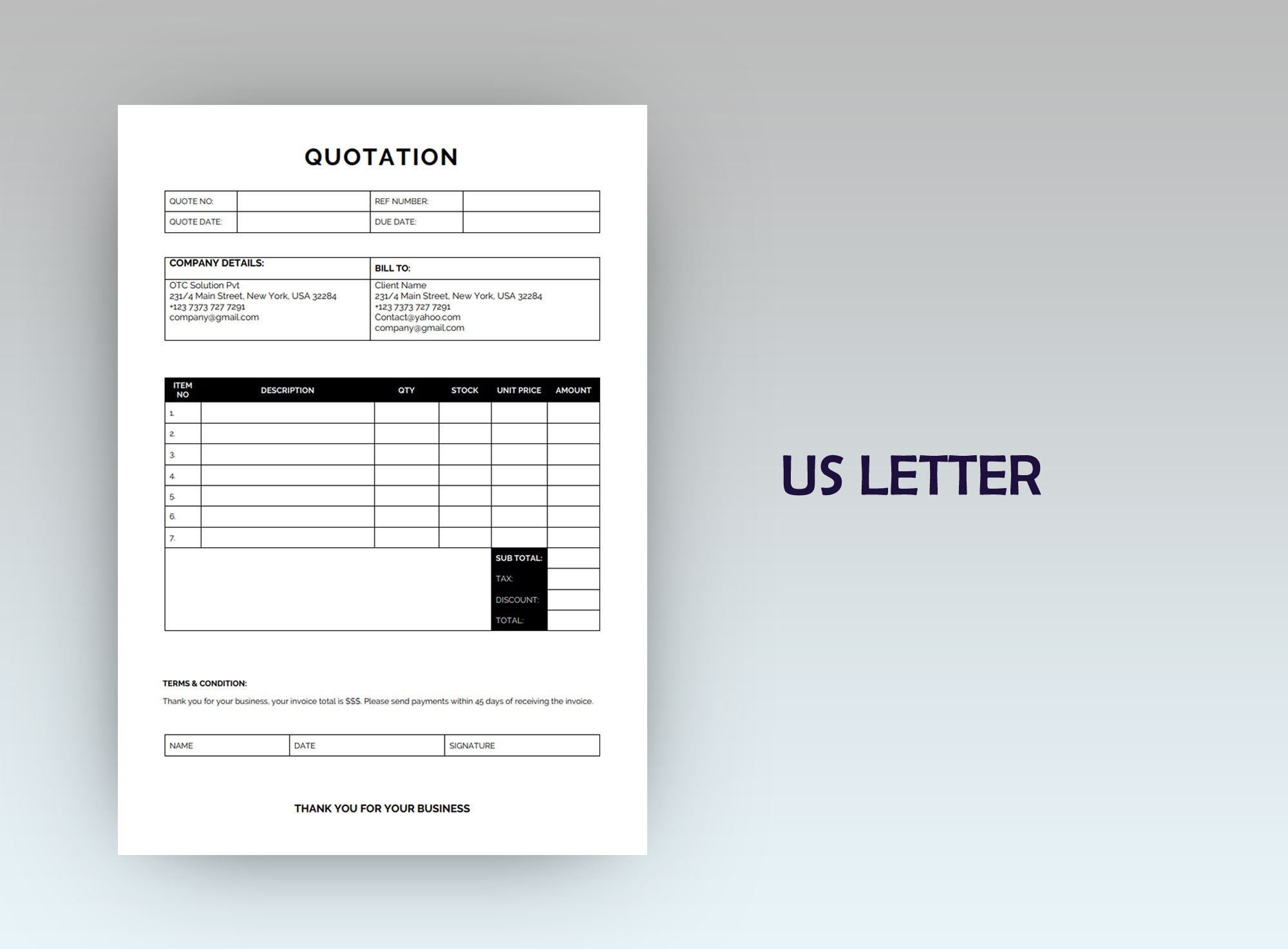 Quotation, Quotation Template, Price Quotation, Small Business, Price ...