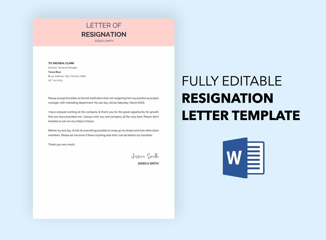 Resignation Letter Resignation Letter With Sample Writing Professional ...