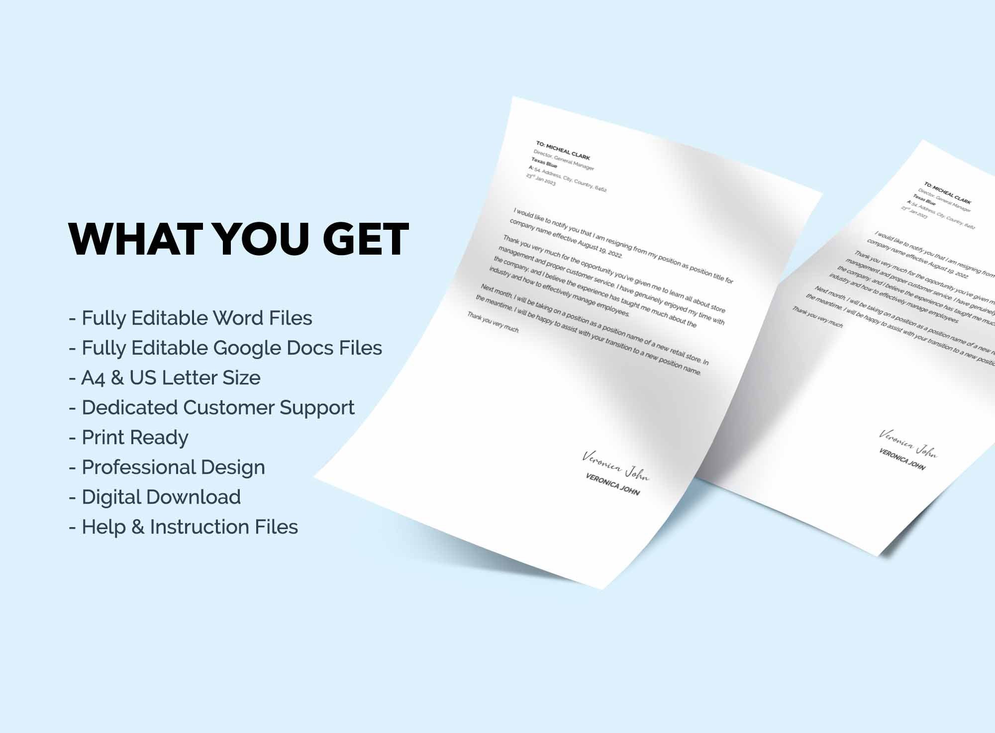 Resignation Letter, Resignation, Resignation Letter Template ...