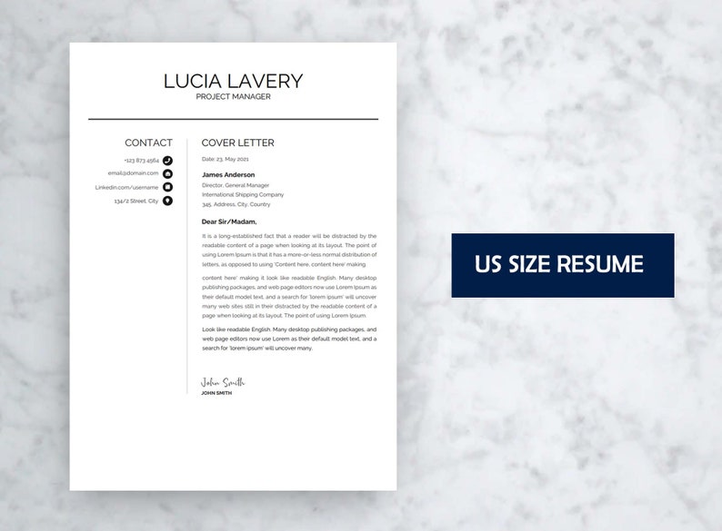 Professional Resume Cover Page Template Word, Cover Letter Template ...