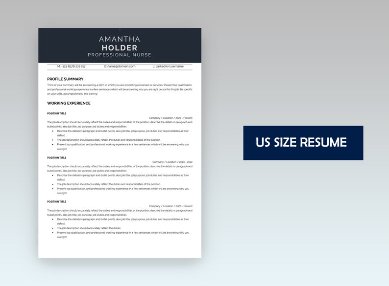 ATS Resume Template for Teacher CV Template ATS Friendly - Etsy