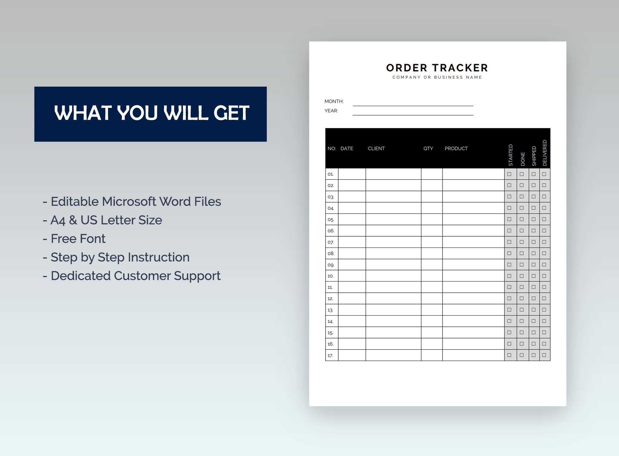 Editable Order Tracker Template, Order Sales Tracker, Small Business ...