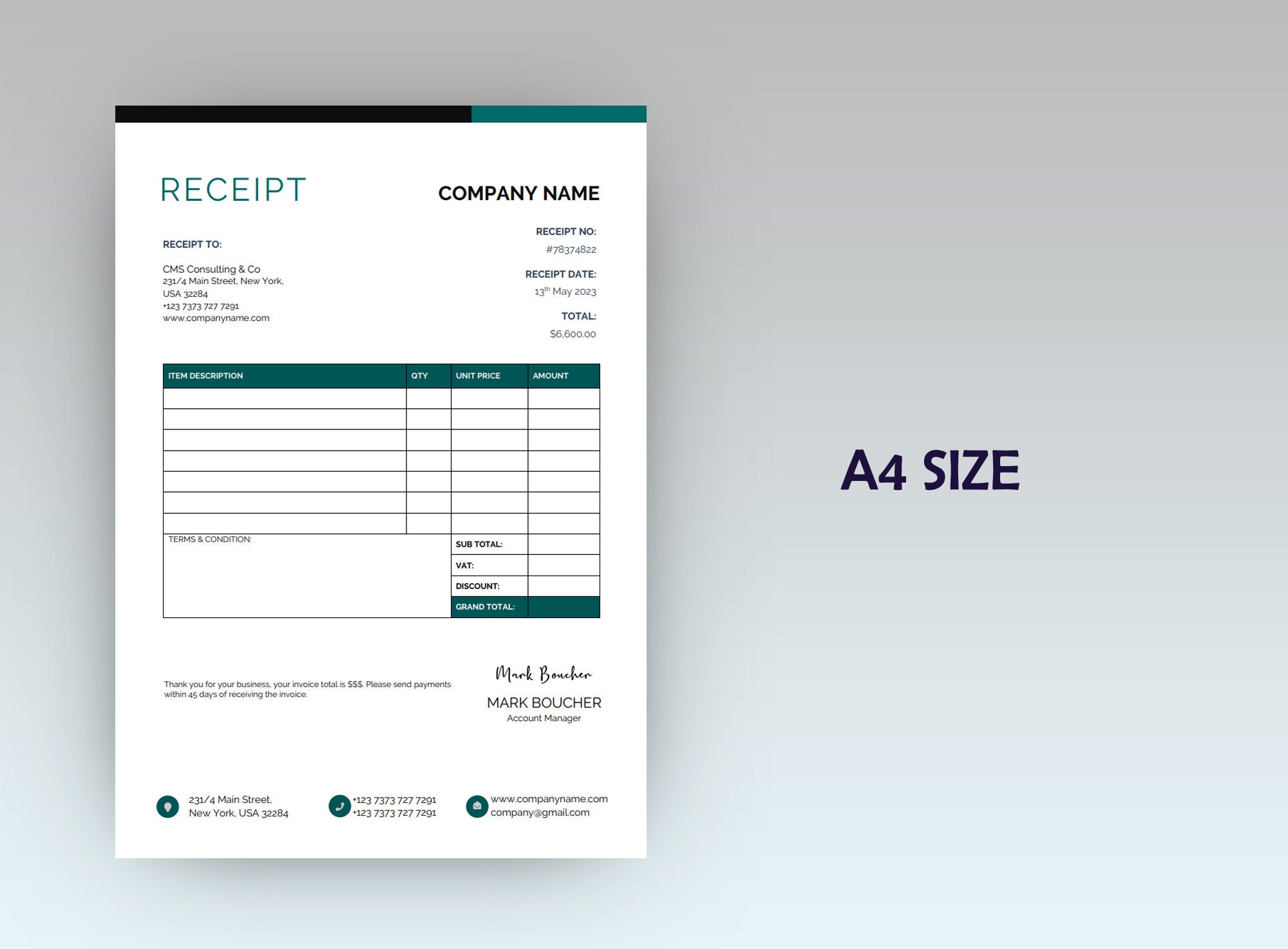 Plantilla de recibo editable, Plantilla de recibo comercial, Microsoft Word - Etsy México