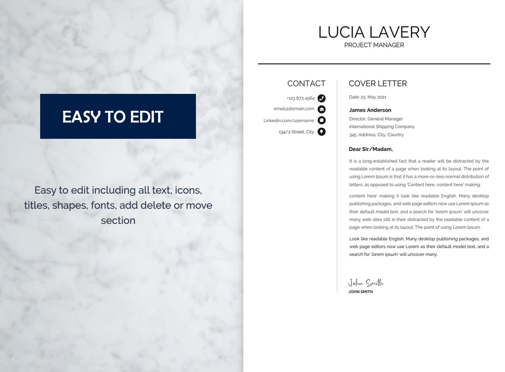 Professional Resume Cover Page Template Word, Cover Letter Template ...