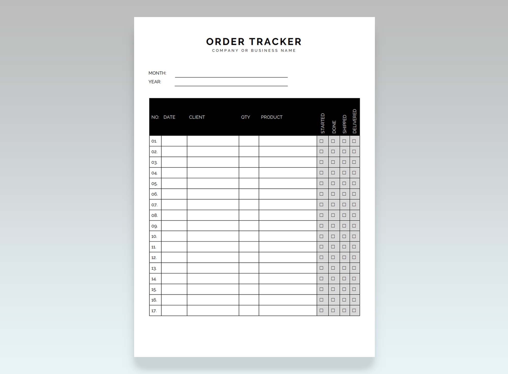 Editable Order Tracker Template, Order Sales Tracker, Small Business ...