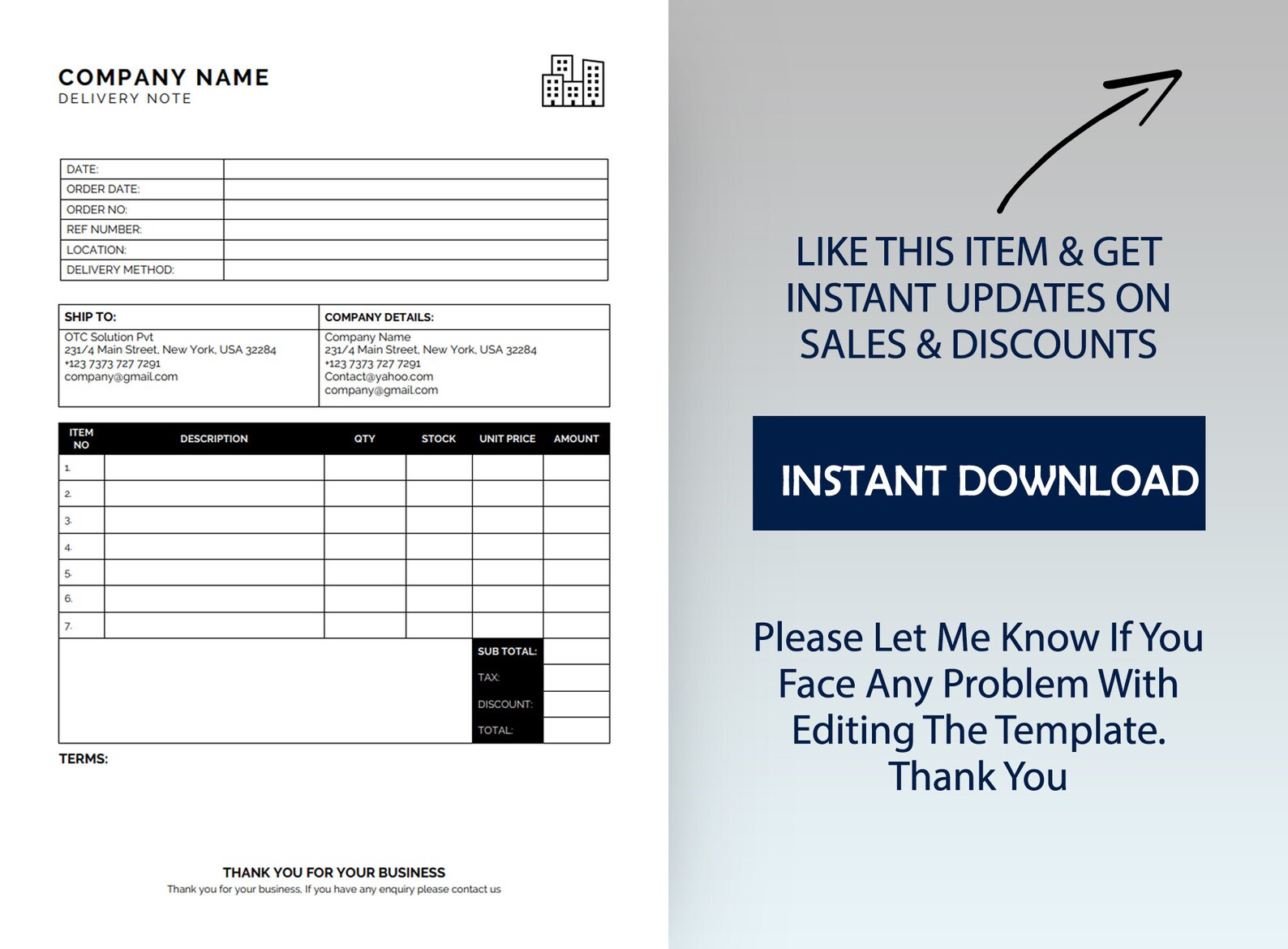 Delivery Note, Modern Delivery Note Example, Digital Delivery Note ...
