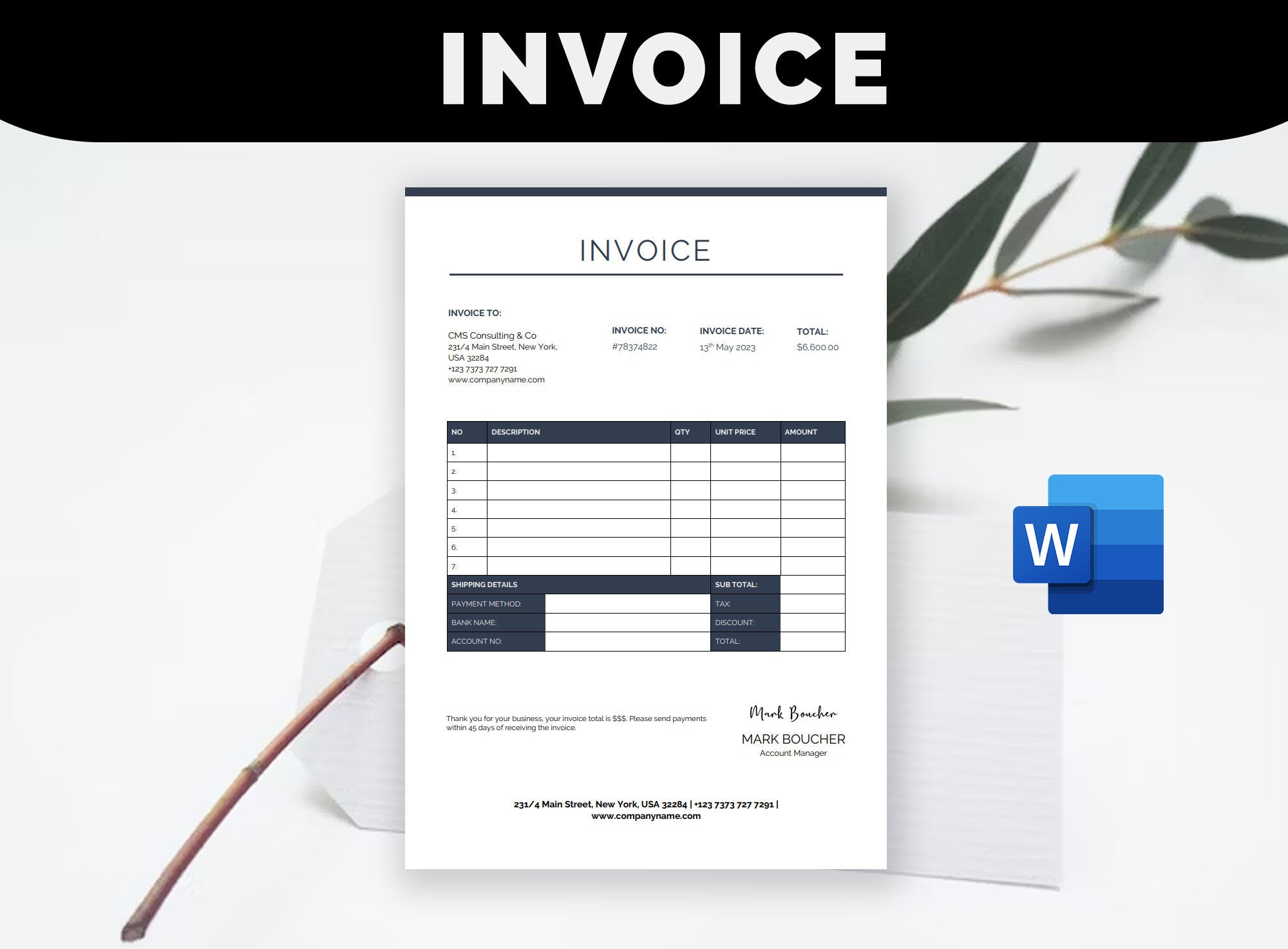 Receipt Template, Invoice Receipt Template Word, Editable Receipt ...