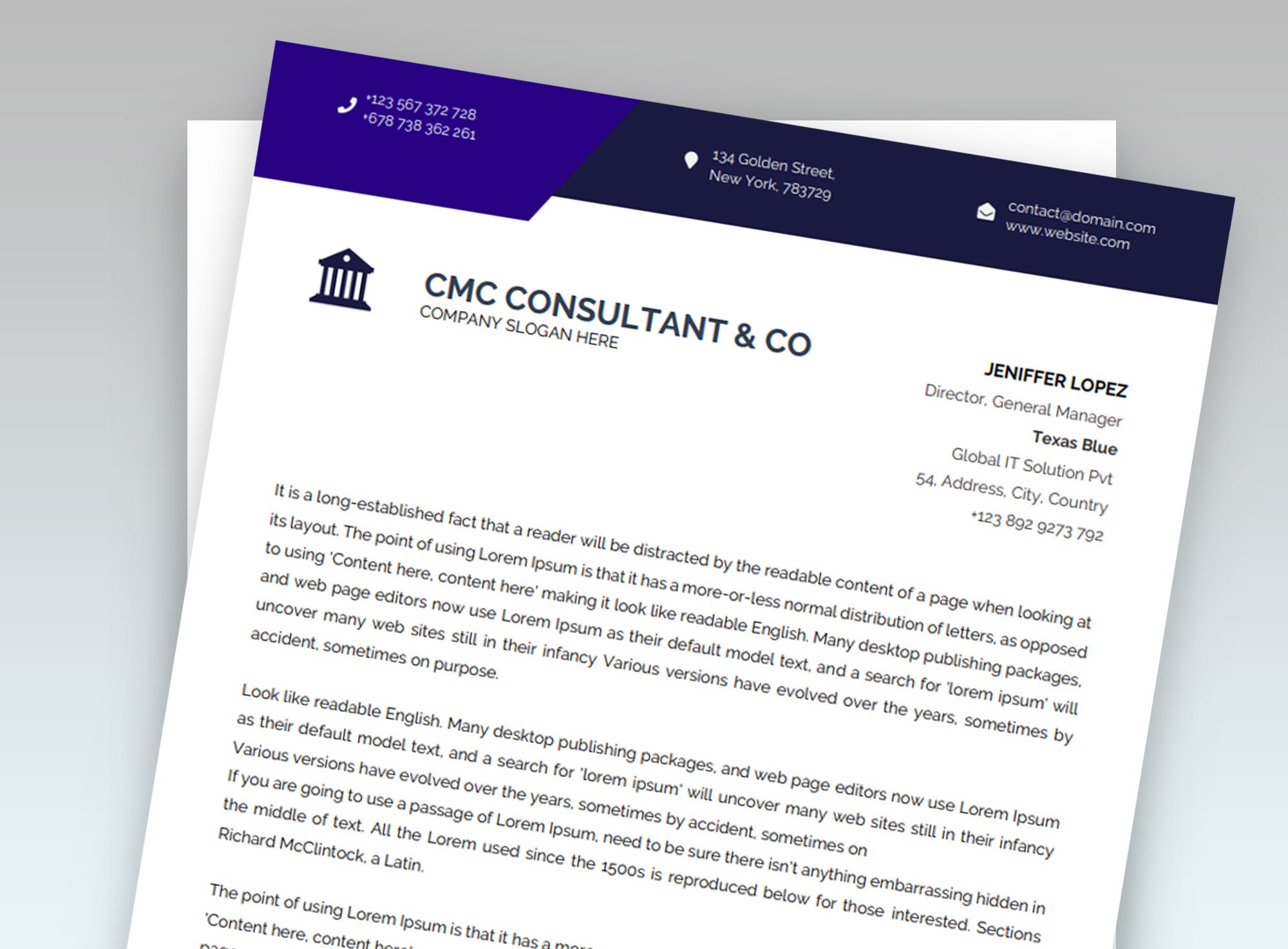 Letter Head Template, Company Letterhead Template, Professional ...