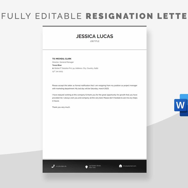 Resignation Letter Example - Etsy