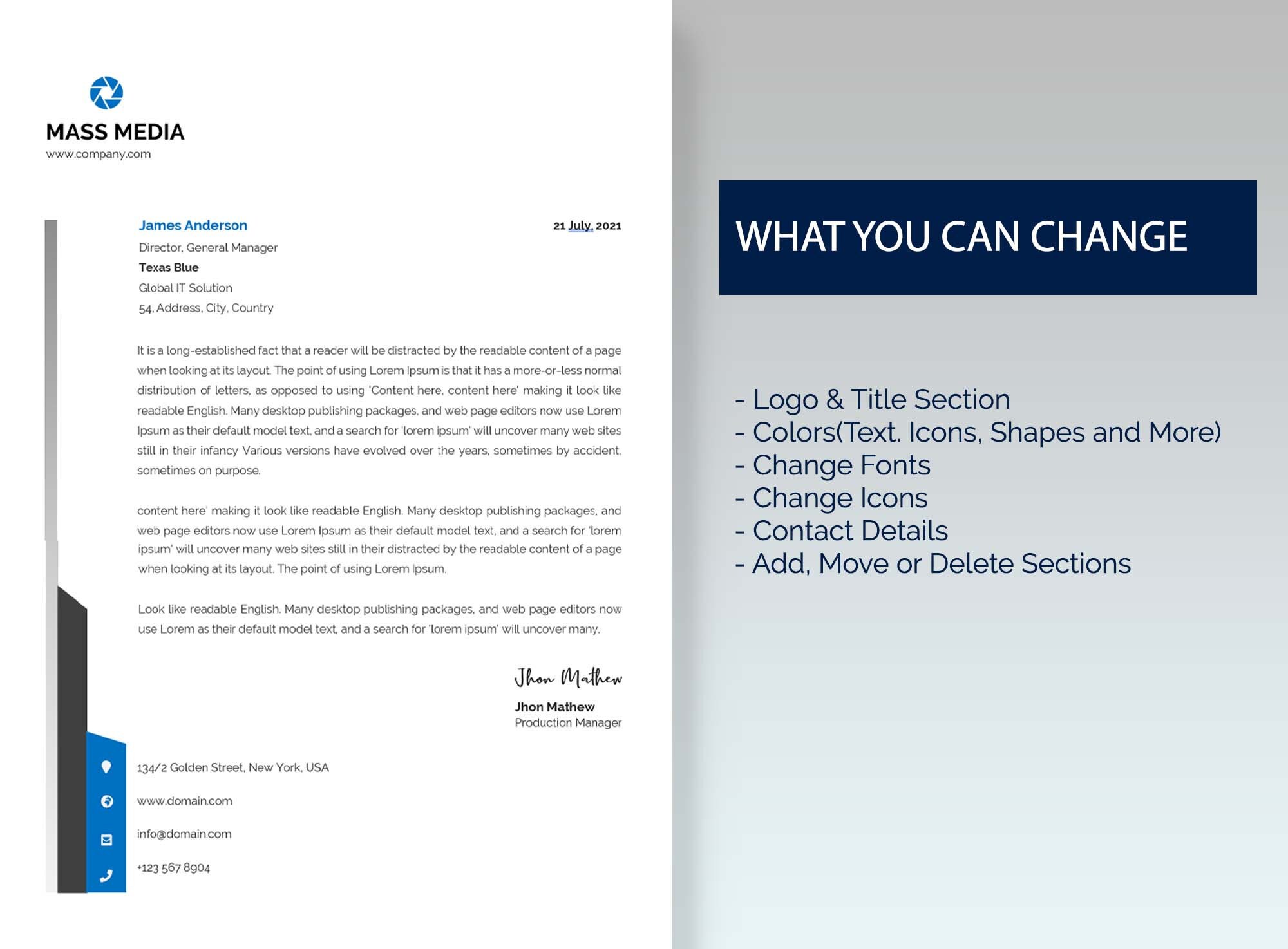 Letterhead Template, Business Letterhead, Company Letterhead Template ...