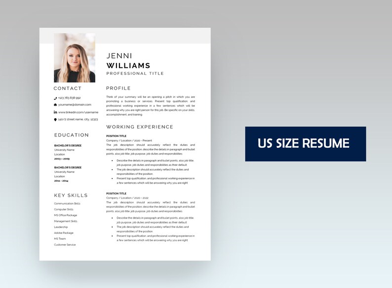 Creative Resume Template Word, Resume Template Word, Clean Modern ...