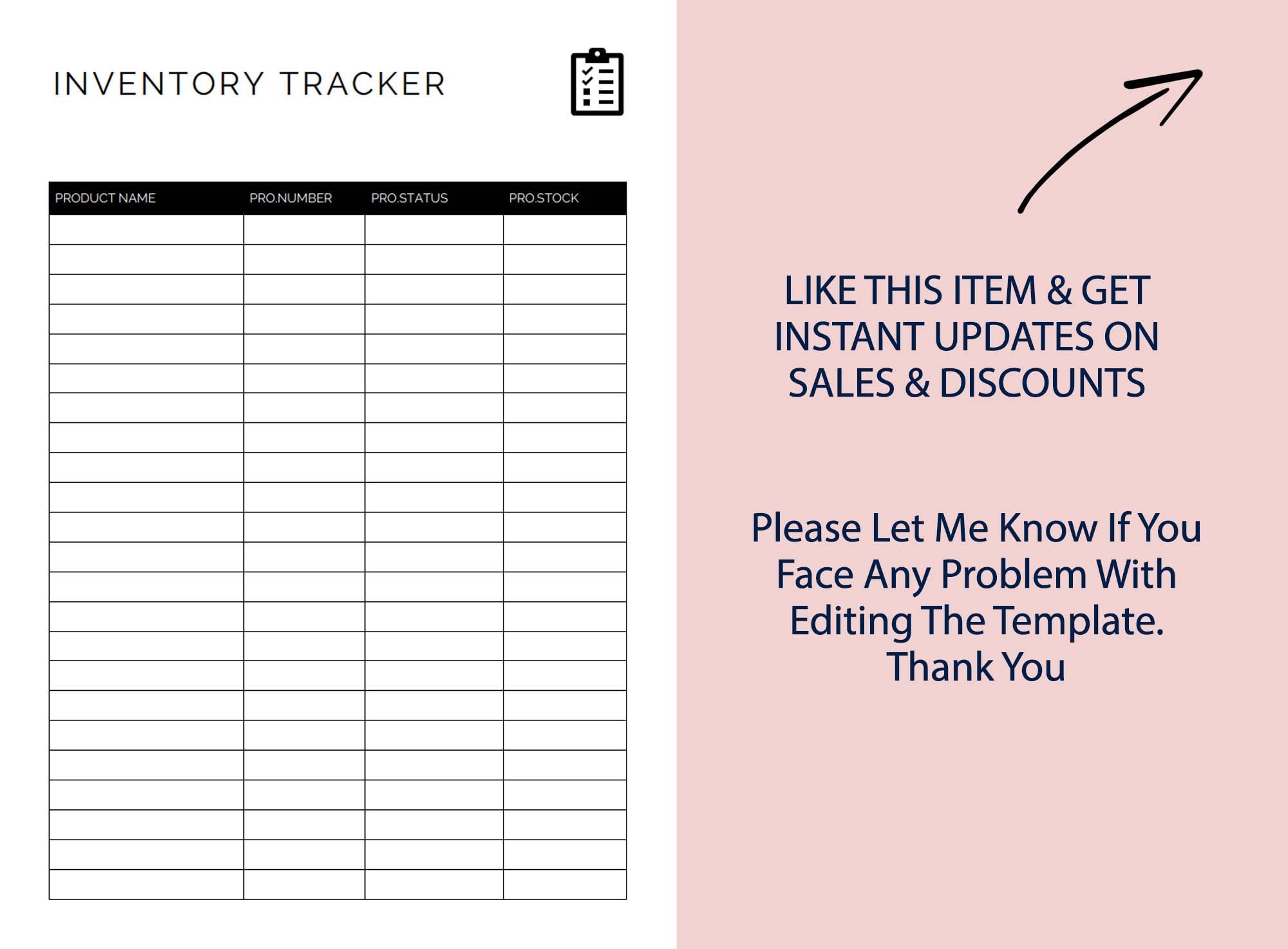 Printable Inventory Tracker, Product Inventory Tracker, Small Business ...