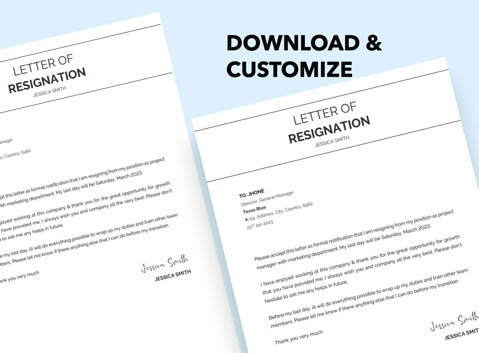 Notice Letter Template, Resignation With Sample Writing, Professional ...