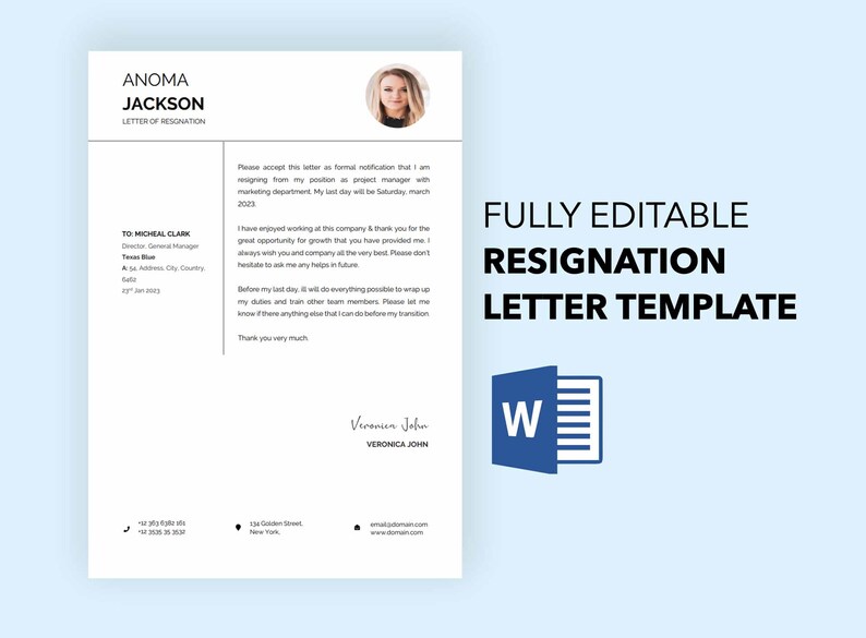 Resignation Letter Professional Resignation, Resignation Sample Letter ...