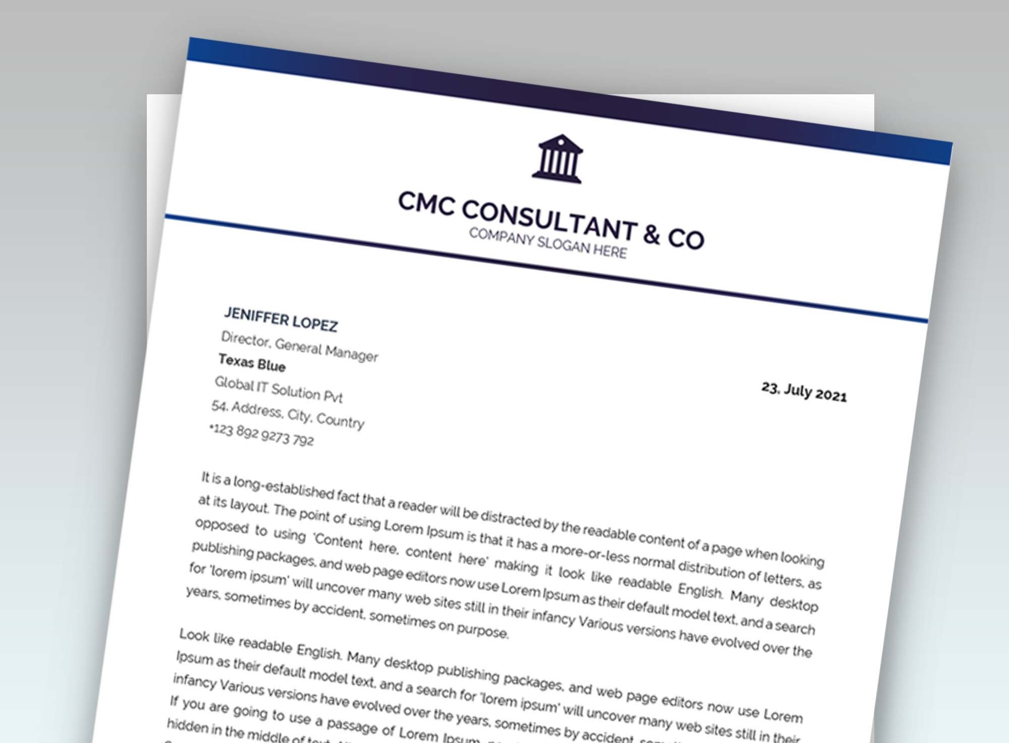 Letterhead Template Company Letterhead Template Business - Etsy UK